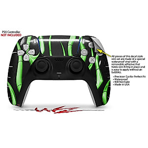 WraptorSkinz Skin Wrap compatible with Sony PS5 DualSense Controller Metal Flames Green (CONTROLLER NOT INCLUDED)