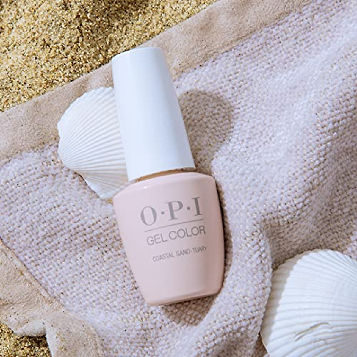 OPI Gel Color, Coastal Sand-tuary, White Gel Color Nail Polish, Malibu '21 Collection, 0.5 fl oz, 0.5 fl. oz.
