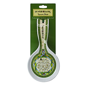 New Bone China Spoon Rest With Irish Blessing And Celtic Design, 22Cm