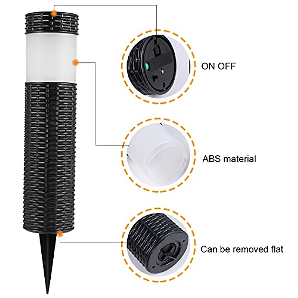 Uonlytech Outdoor Landscape Lights 2pcs Solar Lawn Ground Light Garden Stake Night Lamp Yard Walkway Light Stake Landscape Lights Decorative Garden Lamps Outdoor Garden Lights