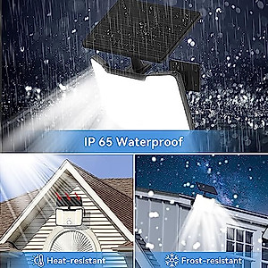 Solar Outdoor Lights,IP65 Waterproof Security Solar Motion Sensor Outdoor Lights, 180 LED Dusk to Dawn Outdoor Lighting for Shed ，Balcony, Patio, Garage, Porch, Garden with 16.5ft Cable(2Pack)