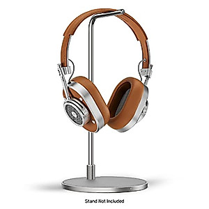 MASTER & DYNAMIC MH40 Over-Ear Wireless Headphones Gen II, Silver Metal/Brown Coated Canvas/Brown Leather