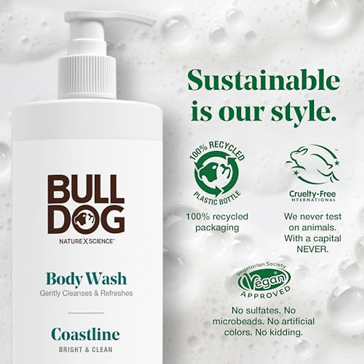 BULLDOG Mens Skincare and Grooming Body Wash, Coastline, 16.9 Fluid Ounce