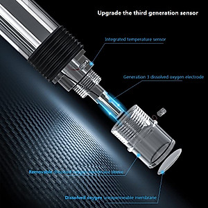 Portable Dissolved Oxygen Meter，Upgrade Temperature, Salinity and Altitude Triple Compensation，Handheld Water Quality Monitor
