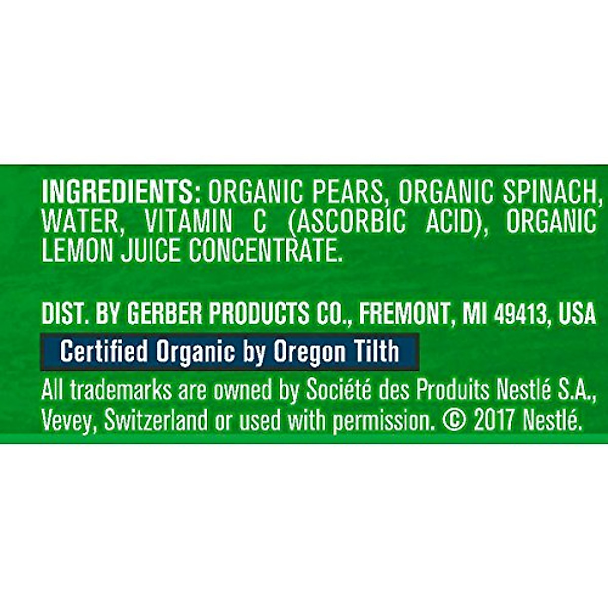 Gerber Organic Baby Food Pouches, 2nd Foods for Sitter, Pear Spinach, 3.5 Ounce (Pack of 12)