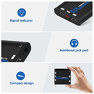 4K@60Hz HDMI Splitter 1x2, HDMI Splitter 1 in 2 Out for Dual Monitor, Supports Auto Scaling, HDCP 2.2, HDMI 2.0b, RGB 8:8:8, HDR 10, 3D for Xbox PS4/5 Fire Stick Cable Box(HDMI Cable NOT Include)
