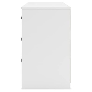 Signature Design by Ashley Flannia Modern 6 Drawer Dresser with Ball-bearing Construction and Safety Stop, White