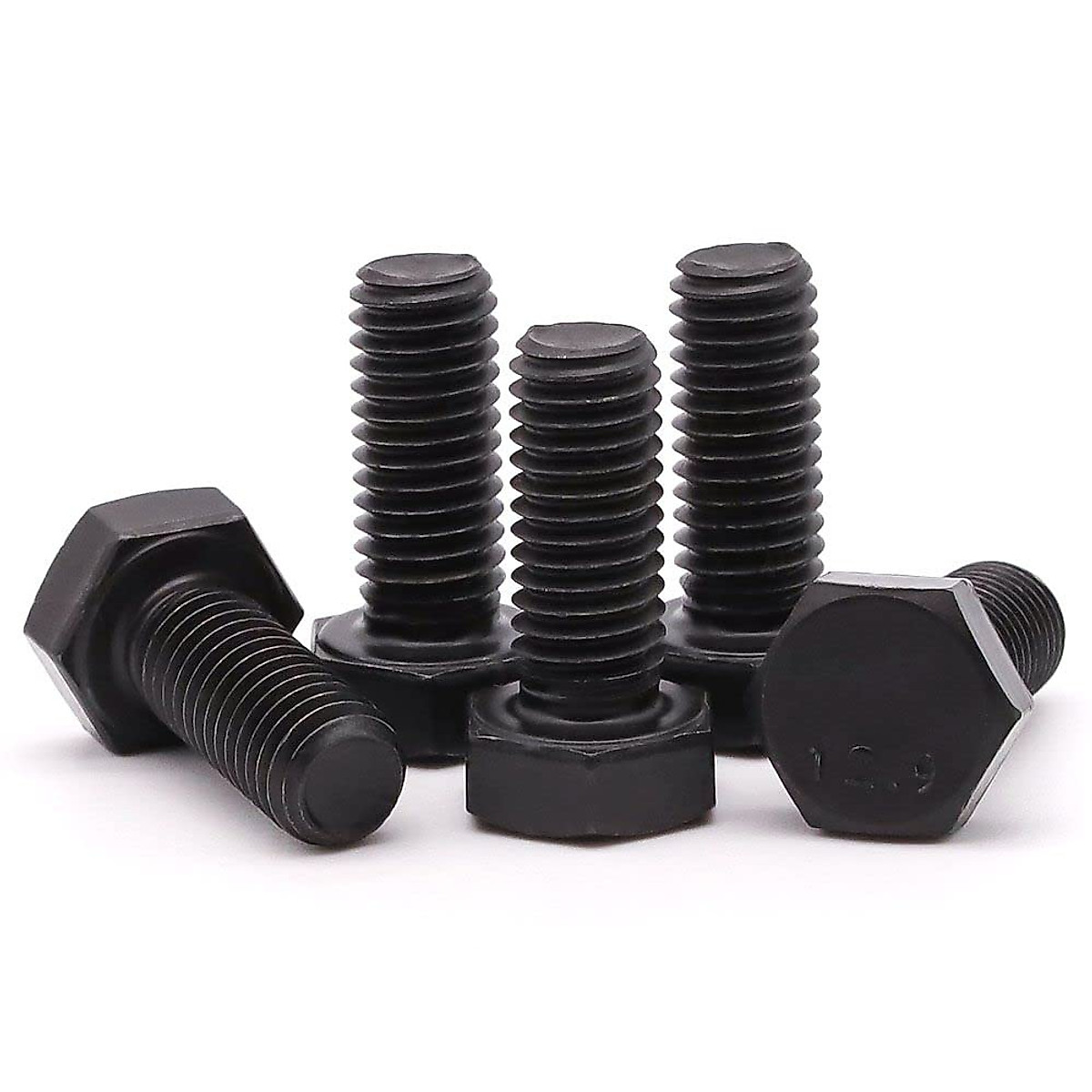 M8 x 20 mm (20 pcs) Hex Bolts Hex Screws, Black Oxide Finish Hexagon Head Bolts, 12.9 Grade Alloy Steel, Full Thread, Machine Thread
