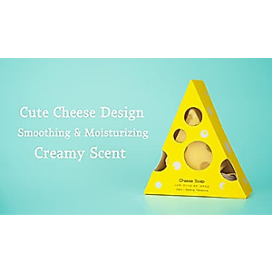 MOVALUE Cute Hand Soap - Cheese Shaped Soap, Creamy Scent, Fun Cleaning Experience. Gift for Girlfriends, Mothers, or Children. Christmas Stocking Stuffer for Her, Him, Kids