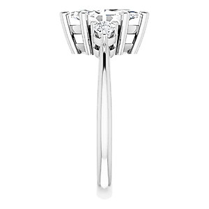 JEWELERYIUM 1.0 CT Marquise Colorless Moissanite Engagement Ring, Wedding Bridal Ring Set, Eternity Sterling Silver Solid Diamond Solitaire 6-Prong Anniversary Promise Ring for Her (7.5)