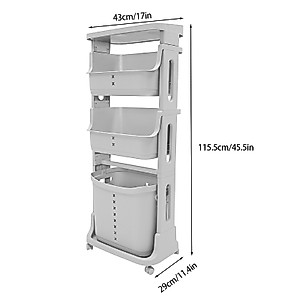 BENTFL 3 Layers Laundry Hamper Basket with 4 Wheels, Sorter Washing Laundry Hamper, Movable Clothes Storage Organizer