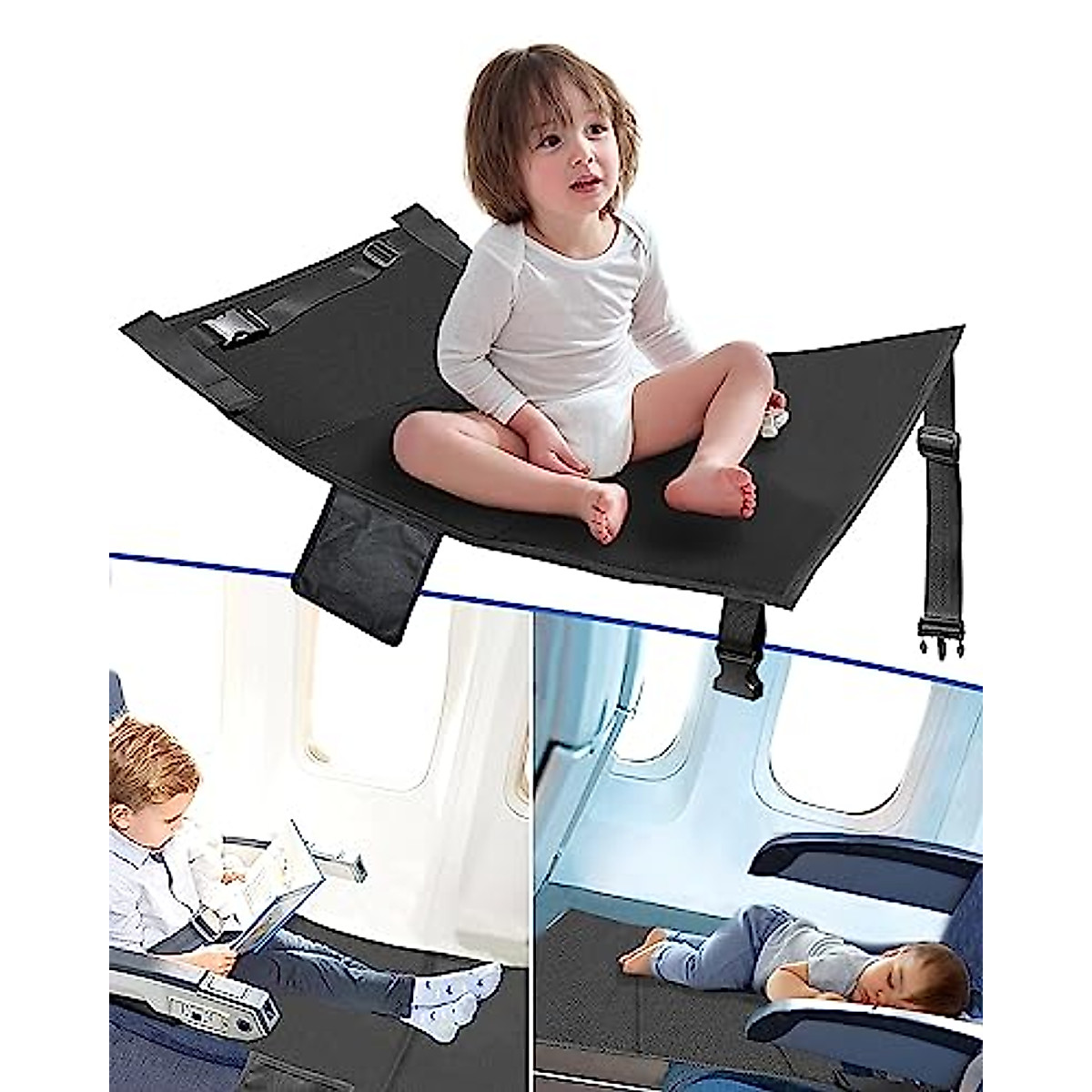 B1jounie YA Flyaway Kids Bed Airplane, Toddler Travel Bed, Baby Airplane Essentials, Airplane Seat Extender for Kids, Portable Airplane Bed for Toddler, Airplane Travel Essentials for Kids