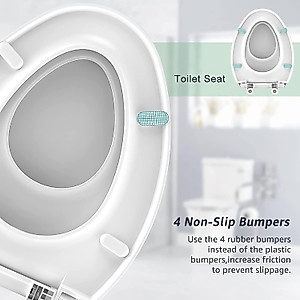 Toilet Seat with Built-In Potty Training Seat, Elongated Toilet Seat Cover with Soft Close Hinge Magnetic Kid Lid Non-Slip Seat Bumpers Toilet Lid for Elongated or Oval Toilets Fits Adult and Child