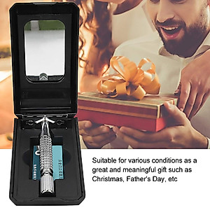 Safety Razor for Professional Barber Shop or Home, Stainless Steel Portable Classic Double Edge Safety Shaving Razor for Men