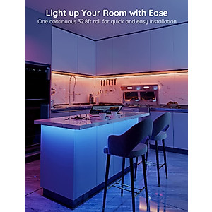 Govee 32.8ft Color Changing LED Strip Lights, Bluetooth LED Lights with App Control, Remote, Control Box, 64 Scenes and Music Sync Lights for Bedroom, Room, Kitchen, Party, 2 Rolls of 16.4ft