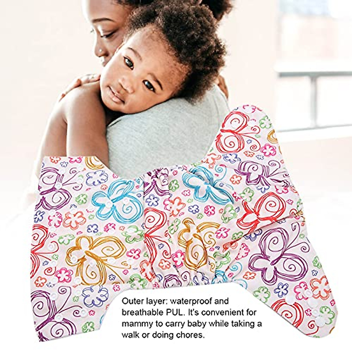 Baby Cloth Diapers, Reusable Infant Swim Diaper Washable Cloth Hook Loop Operating Size Adjustable for Baby Girls and Boys (BL001)