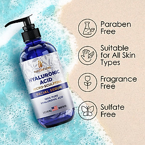 Hyaluronic Acid for Skin - 100% Pure Medical Quality Clinical Strength Formula - Anti aging formula (8 oz)