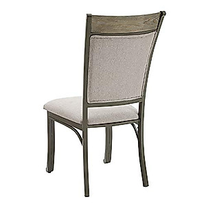 Powell Pewter Metal and Rustic Wood Side 2 Pack (2 Chairs) Franklin Dining