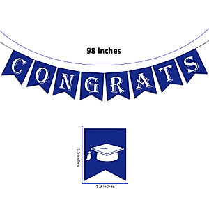 2023 Congrats Grad Graduation Banner with Graduation Cap Sign(Assembled) Class of 2023 Graduation Party Supplies Congratulation Grad Garland to Celebrate the Graduation