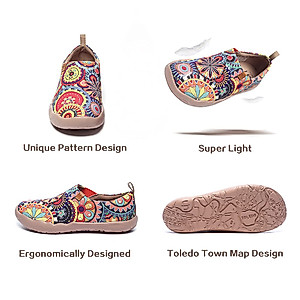 UIN Women's Blossom Painted Fashion Sneaker Canvas Slip-On Travel Shoes (8)