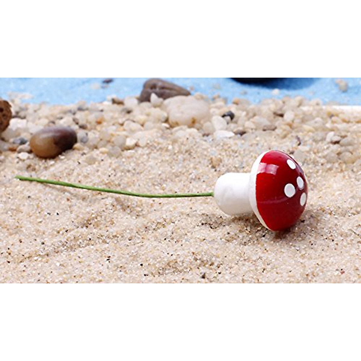 yueton Pack of 100 Mini Foam Mushroom for Garden Ornament Flower Pots Bonsai Micro Landscape Decor (Red)