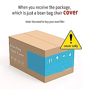 Bean Bag,Big Huge Giant Bean Bag Chair for Adults, (No Filler) Bean Bag Chair for Adults Kids Comfy Fluffy Giant Round Beanbag Lazy Sofa Cover- Machine Washable Covers, Double Stitched Seams