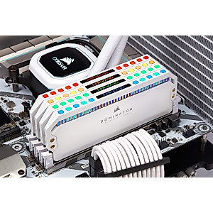 Corsair Dominator Platinum RGB DDR4 16GB (2x8GB) 3600MHz C18 Desktop Memory (12 Ultra-Bright CAPELLIX RGB LEDs, Patented DHX Cooling, Wide Compatibility, Intel XMP 2.0) White