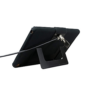 Security Tablet Case – CTA’s Security Case with Kickstand - Rugged Silicone Jacket and Anti-Theft Galvanized Steel Cable for iPad 7th/8th/9th Gen 10.2” - Black (PAD-SCKT10)
