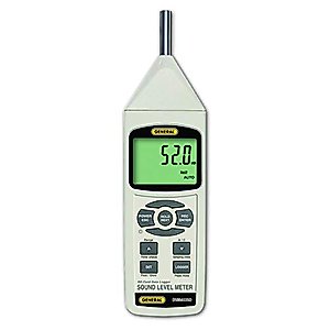 General Tools DSM403SD Sound Level Meter with Data Logging SD Card, Class 1 Sound