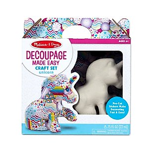 Melissa & Doug Decoupage Made Easy Unicorn Paper Mache Craft Kit with Stickers
