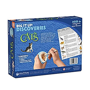 MindWare Dig It Up Discoveries: Cats – Party-Sized 12-Pack of Educational Discovery Digs for Kids with Tools & Fun Facts – Learn All About Cats!