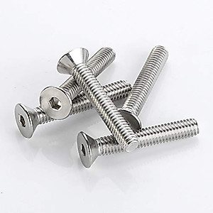 1/4-20 x 1/2", 5/8", 3/4", 7/8", 1" Flat Head Socket Cap Screws, Allen Socket Drive, Stainless Steel 18-8 (304), Bright Finish, Fully Threaded, 50 PCS