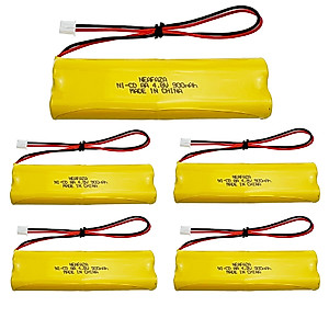 NEAFAZA D-AA650Bx4 Ni-CD 4.8V 900mAh Exit Sign Emergency Lighting Battery Compatible with Unitech Dual-Lite 0120859 Ni-CD AA 650mAh E1021R LITHONIA DAA650Bx4 (5 Pack)