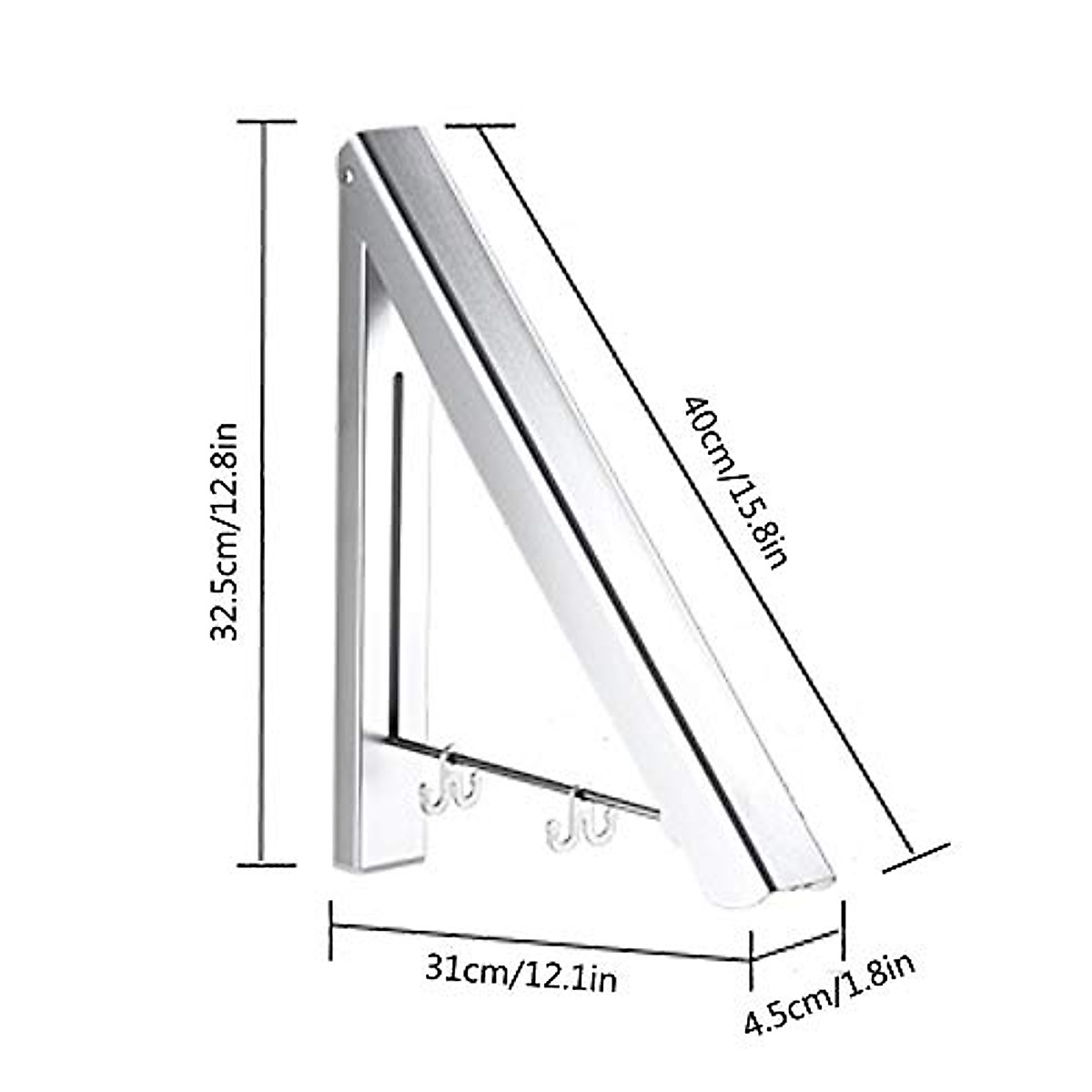 SCLX Retractable Clothes Rack - Wall Mounted Folding Clothes Hanger Drying Rack for Laundry Room Closet Storage Organization, Aluminum, Easy Installation (Silver)