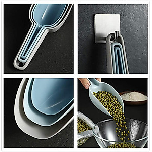 Set of 3 Ice Scoop, Plastic Kitchen Ice Scoop for Canisters or Ice Maker, Food Scoops for Canisters, Freezer, Flour, Dry Foods, Coffee Beans, Pop Corn, Pet Dog Cat Food (Mix I)