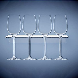Wine Glass Rack|Stemware Holder|Acrylic 2 pieces Wine Glass Organizer Glasses Storage Hanger for Bar Kitchen (Clear)