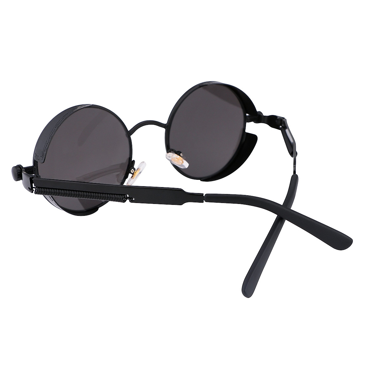 FEISEDY Retro Gothic Steampunk Sunglasses Round Metal Frame Punk Circle Inspired Shade Men B1857
