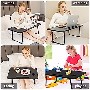 [28' x 16'] Extra Large Foldable Laptop Table for Bed, Floor Desk - Great for Eating, Study, Computer Use & Writing (Black)