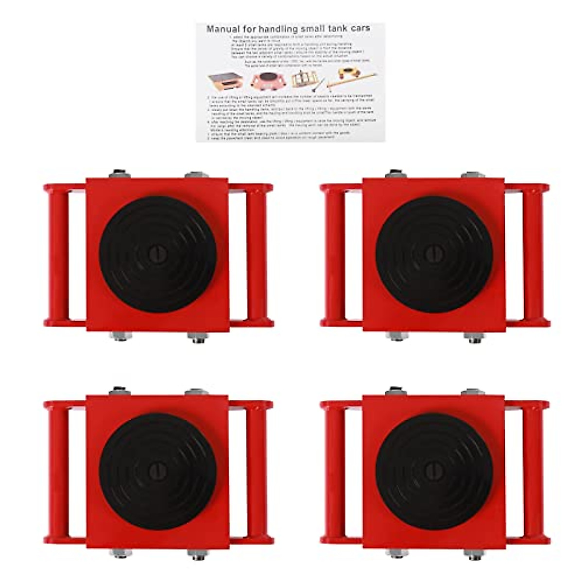 Machinery Mover 6T 13200 lbs Capacity Machinery Mover Skate Dolly with 360 Degree Cap Heavy Duty Industrial Machinery Mover Moving Skate Lifting Moving Equipment Skate Roller