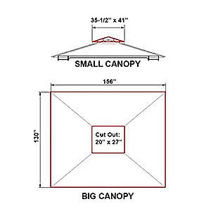 Brown Replacement Gazebo Canopy for 10 x 12 Regency II Patio Gazebo; Easily Update Your Gazebo