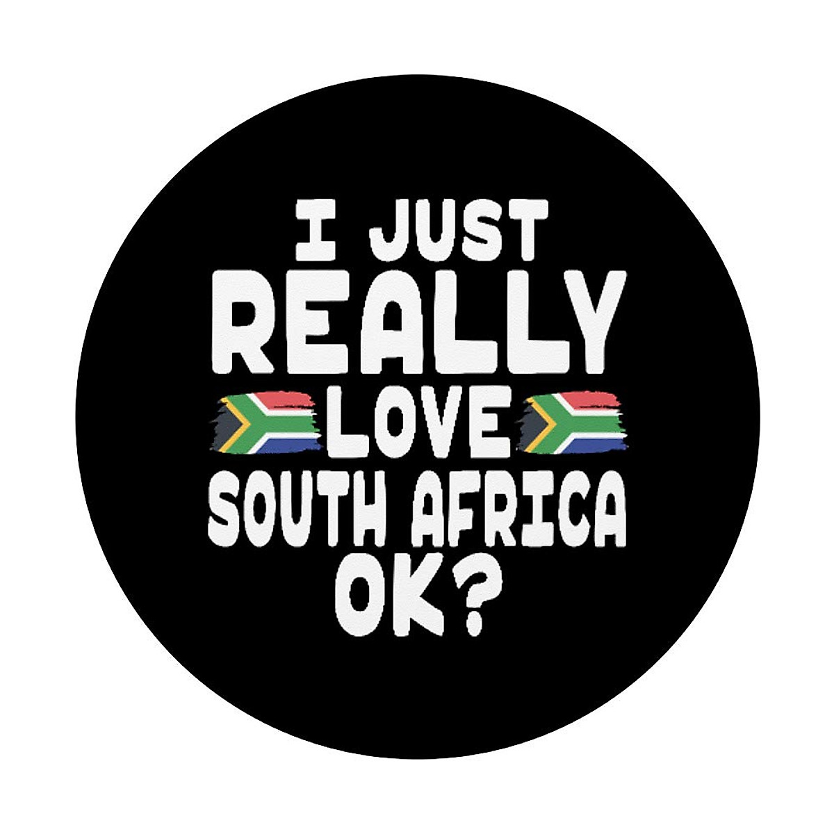 I Love South Africa OK - Cool South African Flag PopSockets Grip and Stand for Phones and Tablets
