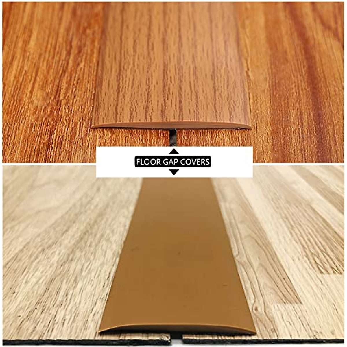 DAILISEN Self Adhesive Floor & Door Flat Transition Strip Vinyl Floor Edge Trim Laminate Floor Gap Covering Joining Strip (100cm×5cm, Grey Wood Grain)