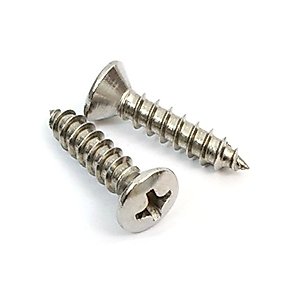 Bolt Dropper No. 8 x 5/8" Stainless Oval Head Phillips Wood Screw, (100 pc), 18-8 (304) Stainless Steel Sheet Metal, Type A Point, Plain Finish