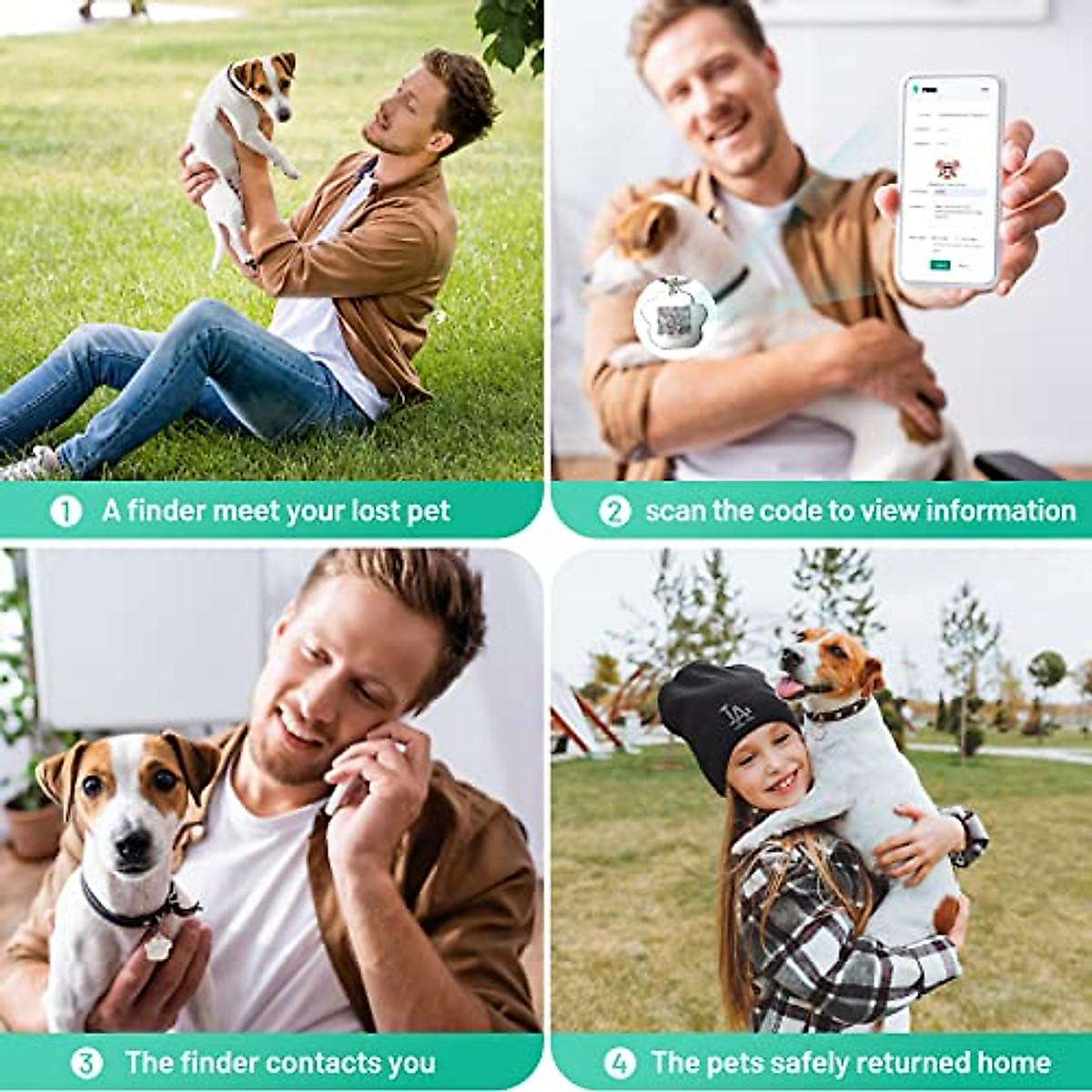 Personalized Dog Tag QR Code Pet ID Tags Online Profile Modifiable, Scan QR Receive Instant Pet Location Alert Email - Red S