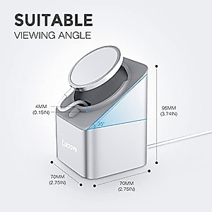 Lucrave Phone Stand for MagSafe Charger, Aluminum Desk Phone Holder Dock for MagSafe Charger, Compatible with iPhone 14 13 12 Mini Plus Pro Pro Max, MagSafe Charger is Not Included, Silver