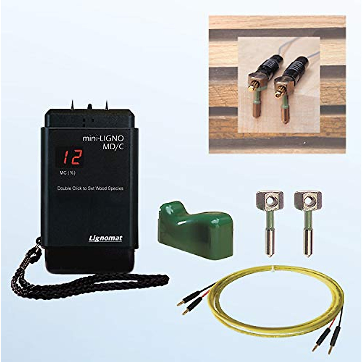 Lignomat Package M-11: Mini-Ligno MD/C Moisture Meter, 6' Cable, 1 Pair PKB Probes