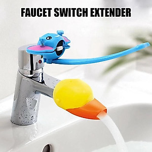 Cartoon Faucet Extender, Faucet Extender for Kids Sink Tap Lever Handles Extender Sink Switch Extender for Toddlers Kids(Blue)