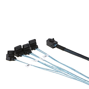 CableCreation Internal HD Mini SAS (SFF-8643 Host) - 4X SATA (Target) Angle Cable, SFF-8643 for Controller, 4 Sata Connect to Hard Drive, 0.5M / 1.6FT