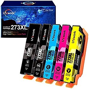 Uniwork Remanufactured Ink Cartridge Replacement for Epson 273 XL 273XL use for Expression XP-520 X-P820 XP-620 XP-610 XP-800 XP-810 Printer Tray, 5-Pack (Black, Photo Black, Cyan, Magenta, Yellow)