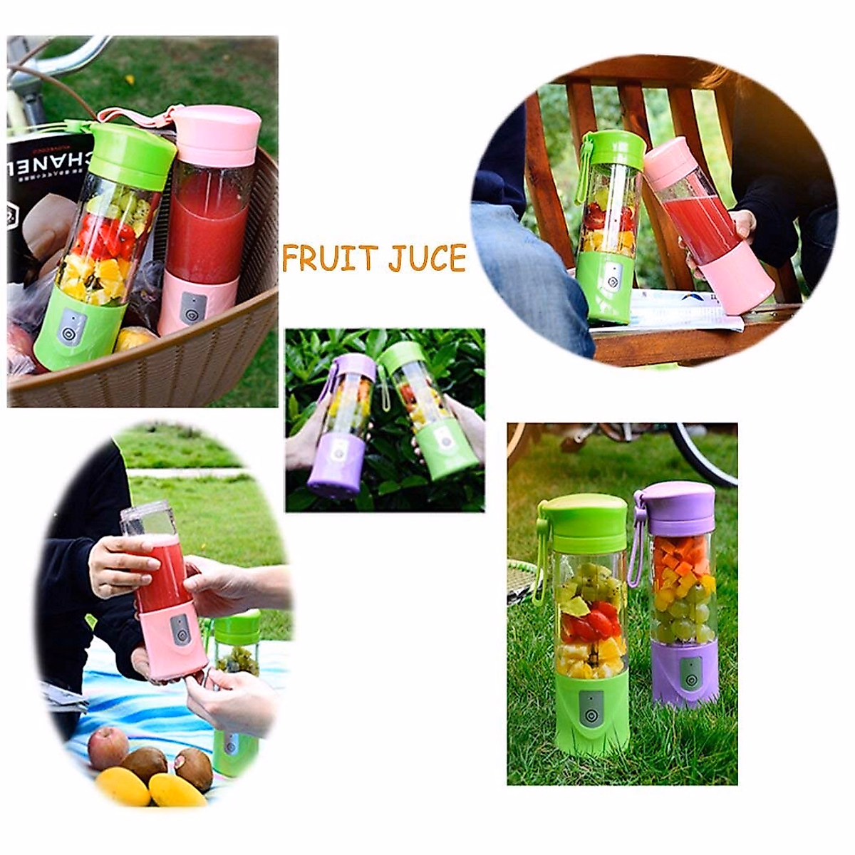 La Hestiare Portable Blender, 420ml, Green, USB Rechargeable, 7.4V Double Power Motor, 6 Blades Mixing, Safe & Easy to Clean